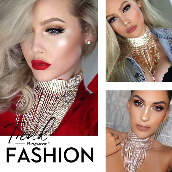 Bling | Jewelry | Y2k Diamond Statement Necklace Iced Out Luxury Choker ...